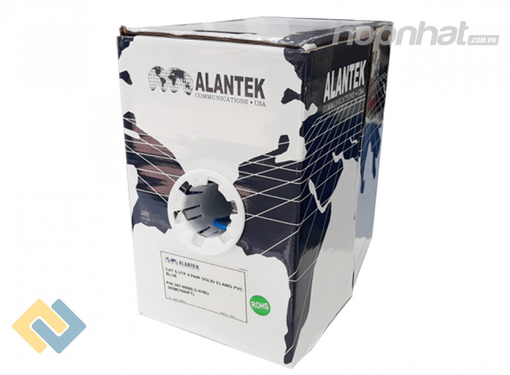 Dây mạng Alantek Cat6 UTP 4-pair, Grey/Blue chính hãng, giá tốt