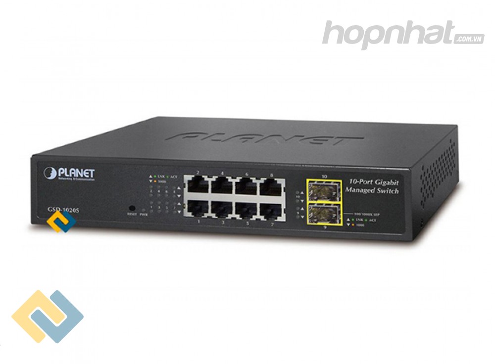 Planet GSD-1020S - GSD-1020S IPv6 Managed 8-Port 10/100/1000Mbps + 2 ...